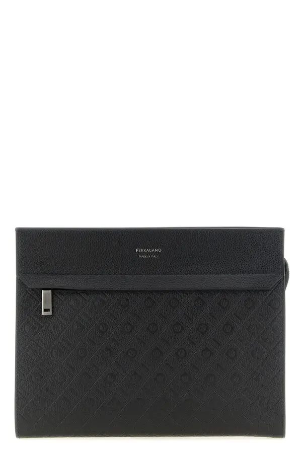 FERRAGAMO Monogram' Pouch - Black