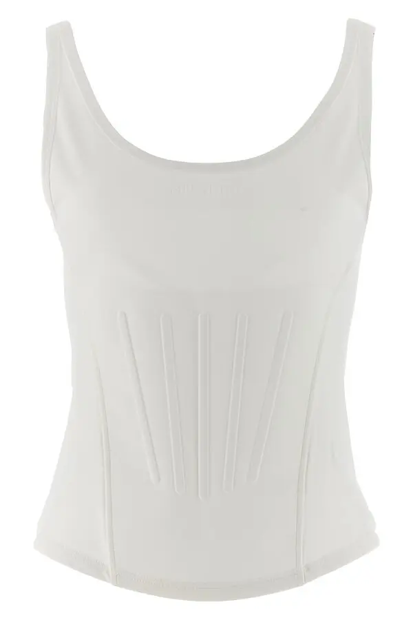 MUGLER Corseted' Tank Top - White