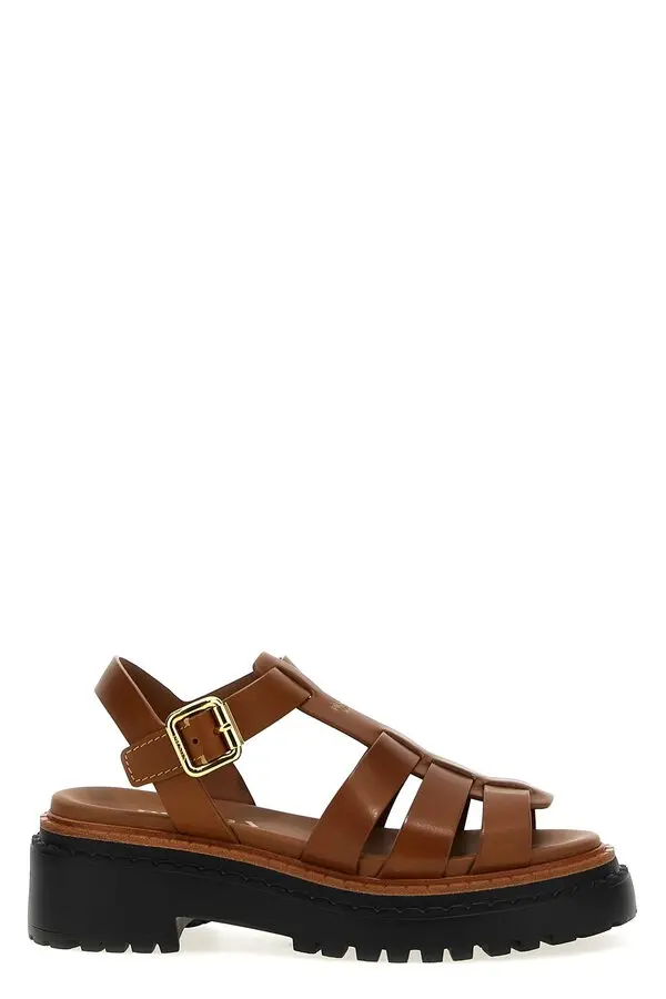 Prada Monolith' Sandals - Brown