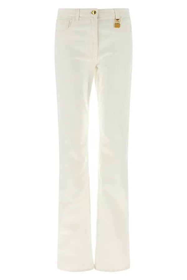 Elisabetta Franchi Jewel Padlock Jeans - White