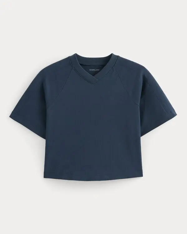 Everlane Premium Weight Cropped Paneled Tshirt - Midnight Navy