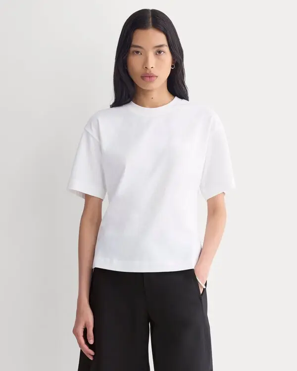 Everlane Premium Weight Back Slit Tshirt - White