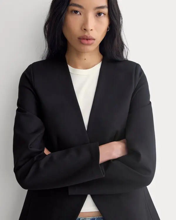 Everlane Collarless Ponte Blazer - Black