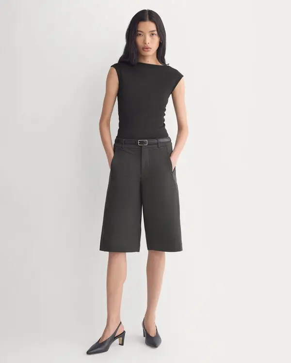 Everlane Ponte Bermuda Shorts - Heathered Soot