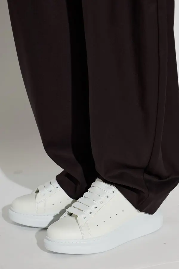 Alexander McQueen Leather Sports Shoes With Shimmering Crystals