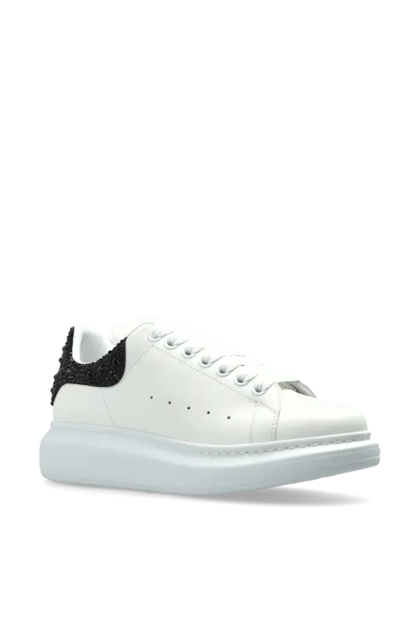 Alexander McQueen Leather Sports Shoes With Shimmering Crystals