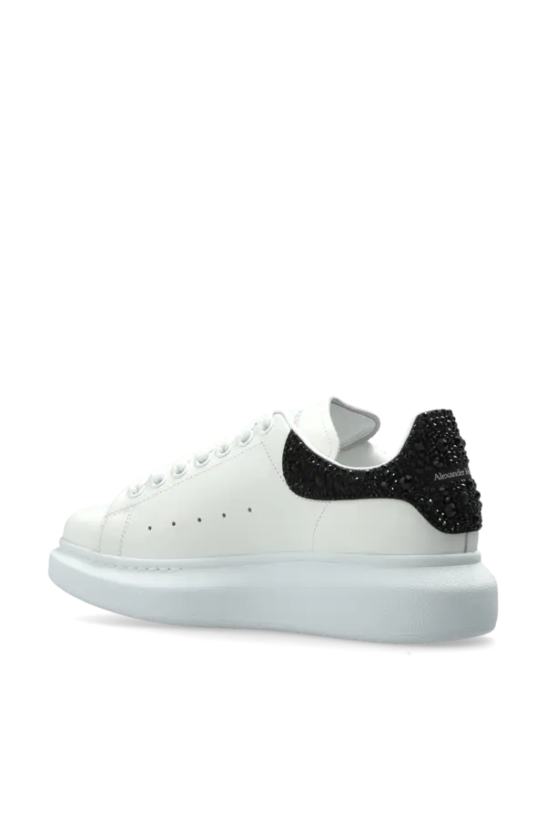 Alexander McQueen Leather Sports Shoes With Shimmering Crystals