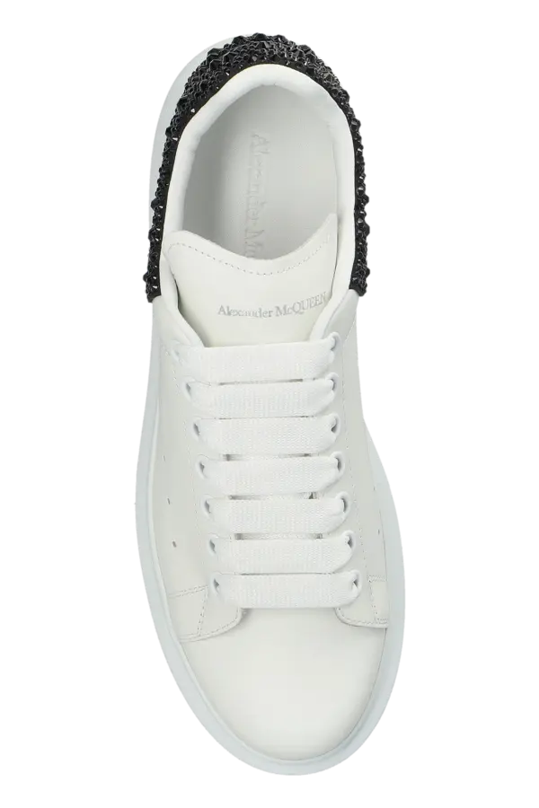 Alexander McQueen Leather Sports Shoes With Shimmering Crystals