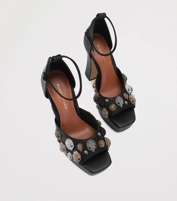 Kurt Geiger Leather Embellished Eagles Platform Sandals 13