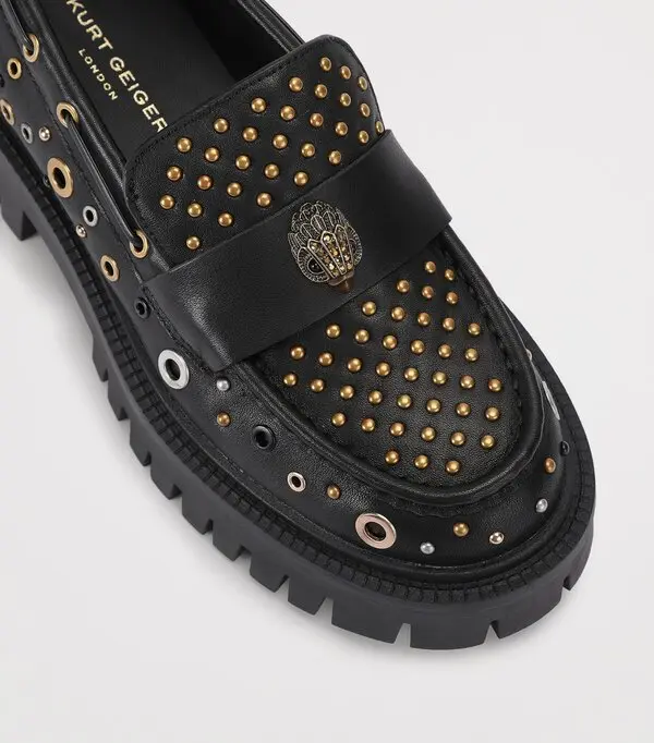 Kurt Geiger Leather Studded Chunky Loafers