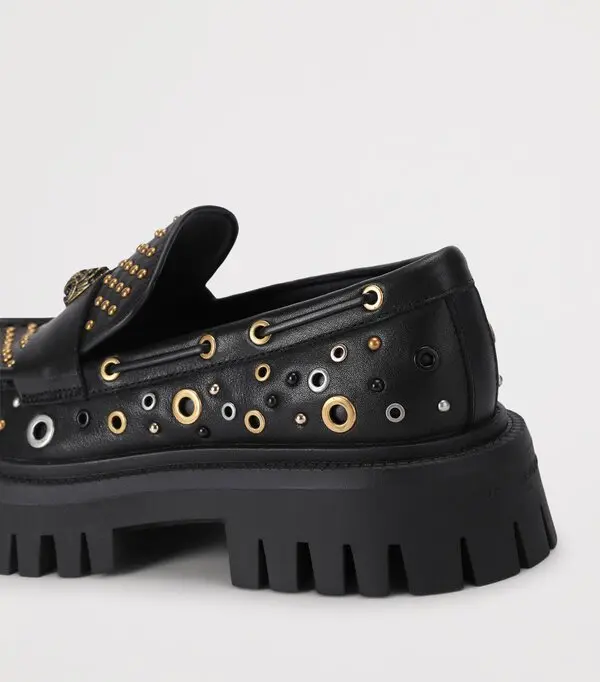 Kurt Geiger Leather Studded Chunky Loafers