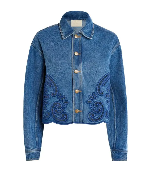 Ulla Johnson Eyelet Bobbi Denim Jacket