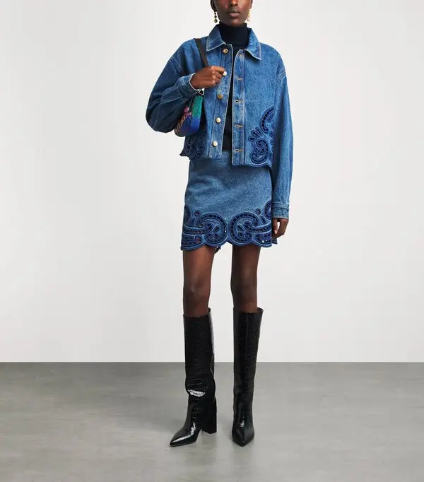 Ulla Johnson Eyelet Bobbi Denim Jacket