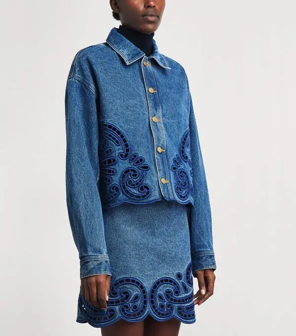 Ulla Johnson Eyelet Bobbi Denim Jacket