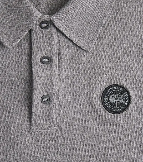 Canada Goose Organic Cotton Beckley Black Disc Polo Shirt - Grey