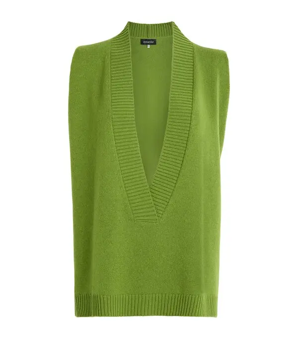 Eskandar Cashmere Plunge-neck Sweater Vest - Green