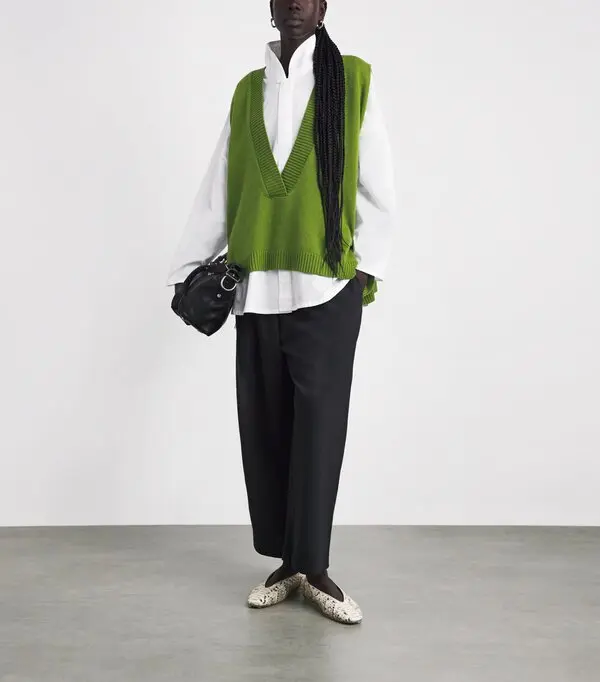 Eskandar Cashmere Plunge-neck Sweater Vest