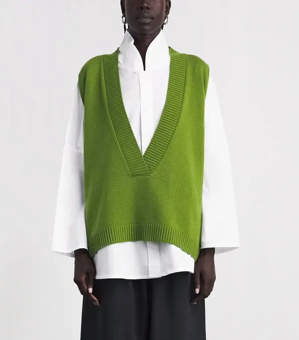 Eskandar Cashmere Plunge-neck Sweater Vest