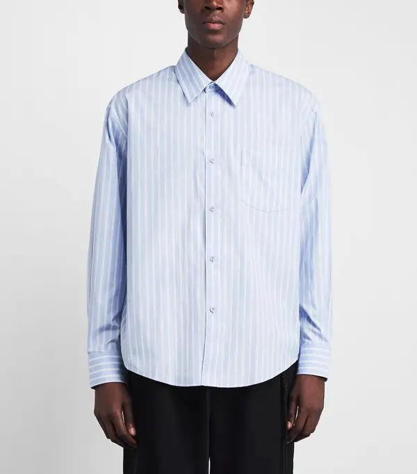 Sandro Cotton Stripe Shirt - Blue