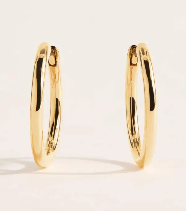 Harrods 18k Yellow Huggie Earrings - Gold