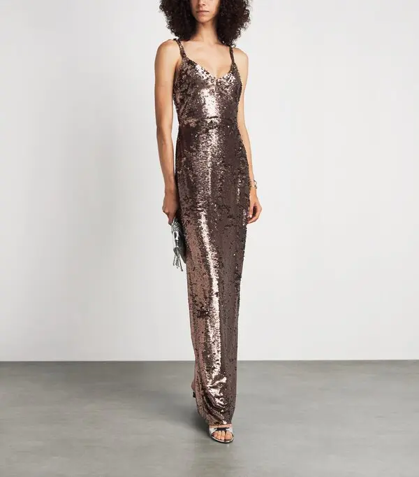 L'Agence Sequinned Karma Maxi Dress