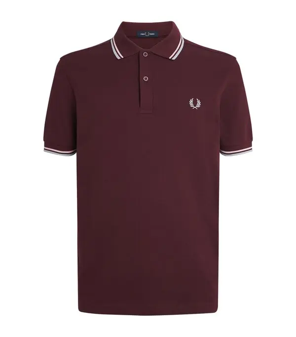 Fred Perry Cotton Twin Tipped Polo Shirt - Red