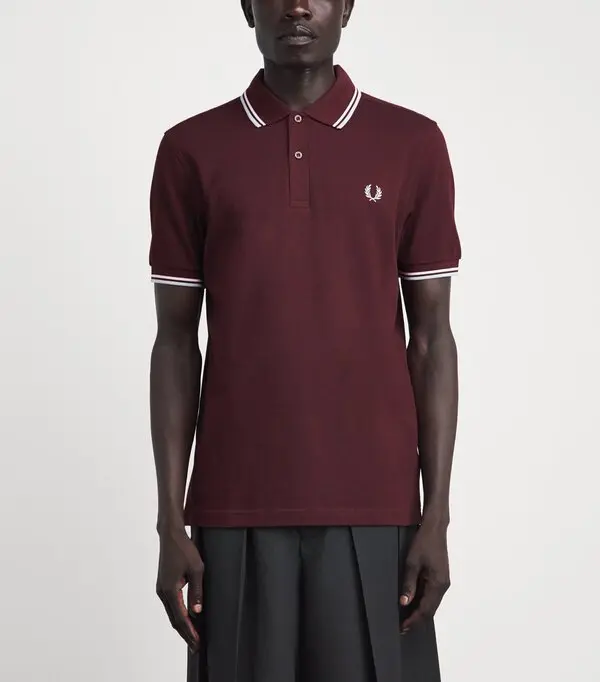 Fred Perry Cotton Twin Tipped Polo Shirt - Red