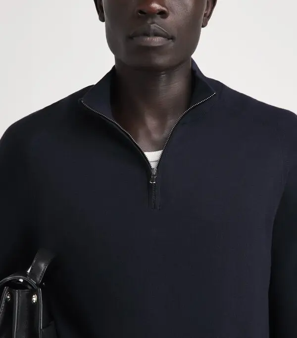 Sunspel Sea Island Cashmere Half-zip Sweater