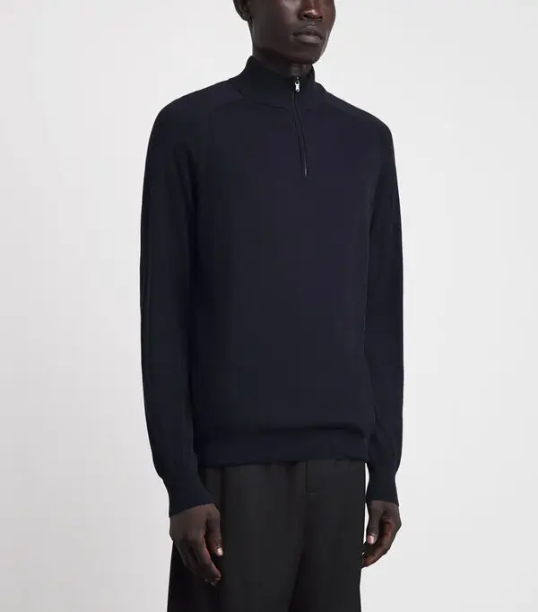 Sunspel Sea Island Cashmere Half-zip Sweater