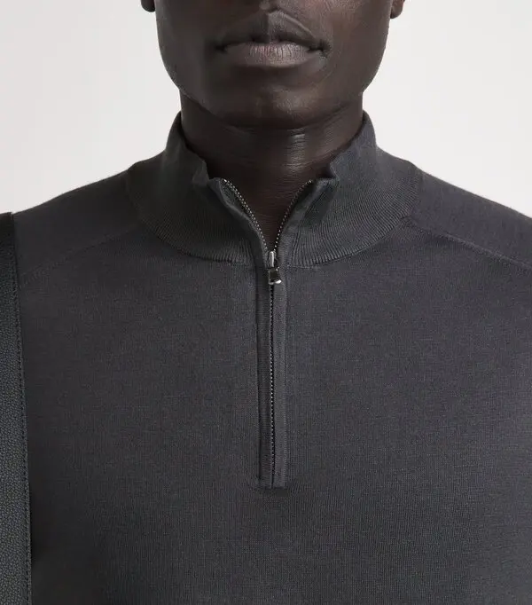 Sunspel Sea Island Cashmere Half-zip Sweater