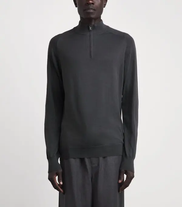 Sunspel Sea Island Cashmere Half-zip Sweater