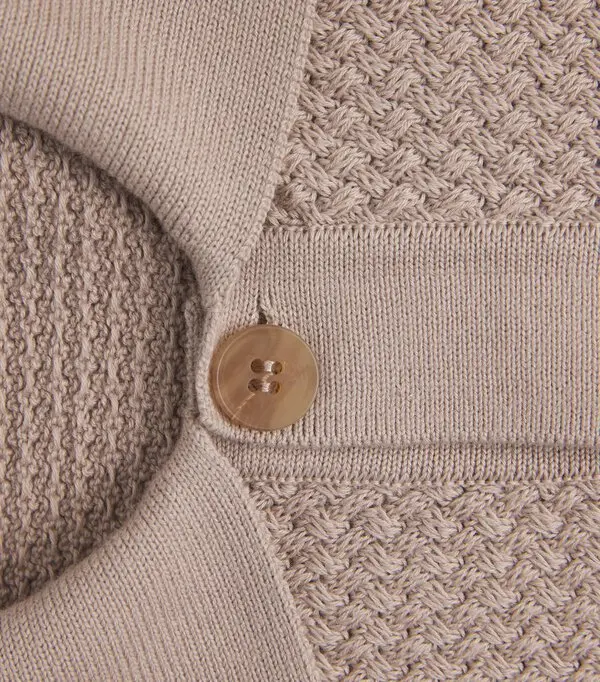 Sunspel Cotton Basketweave Polo Sweater