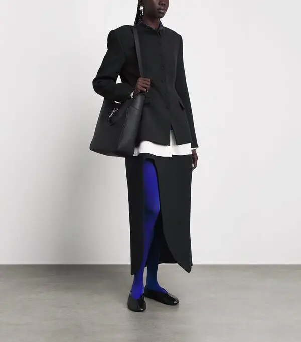 JIL SANDER Wool Sablé Midi Skirt