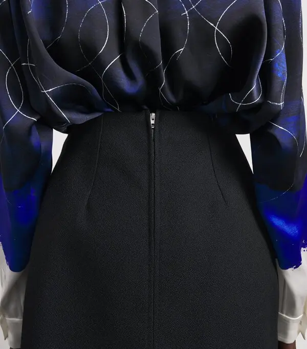 JIL SANDER Wool Sablé Midi Skirt