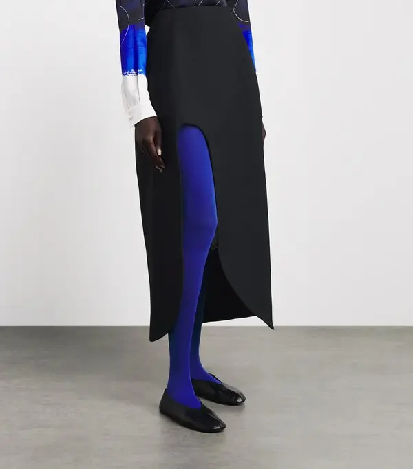 JIL SANDER Wool Sablé Midi Skirt