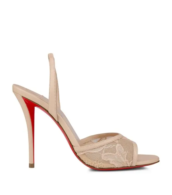 CHRISTIAN LOUBOUTIN Miss Z Lace Sling 100 Lace Slingbacks - Nude