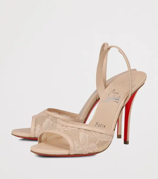 CHRISTIAN LOUBOUTIN Miss Z Lace Sling 100 Lace Slingbacks - Nude