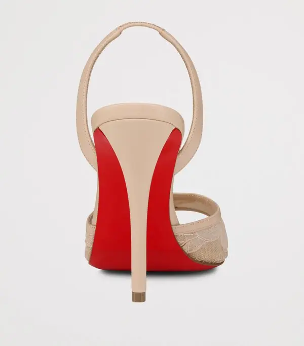 CHRISTIAN LOUBOUTIN Miss Z Lace Sling 100 Lace Slingbacks - Nude