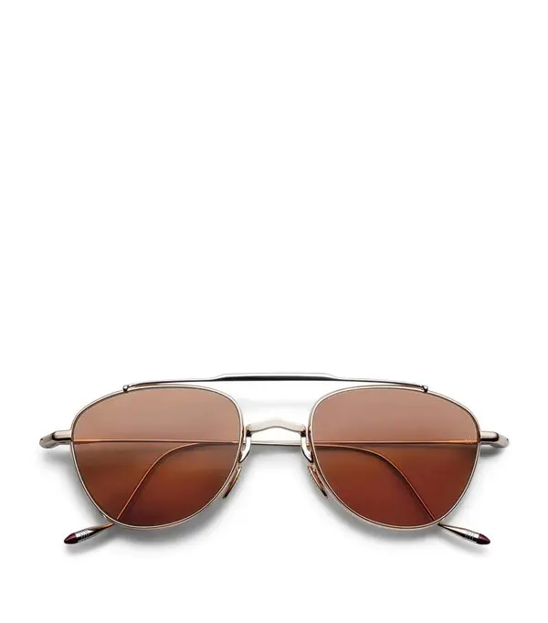 JACQUES MARIE MAGE Titanium Flynn Aviator Sunglasses