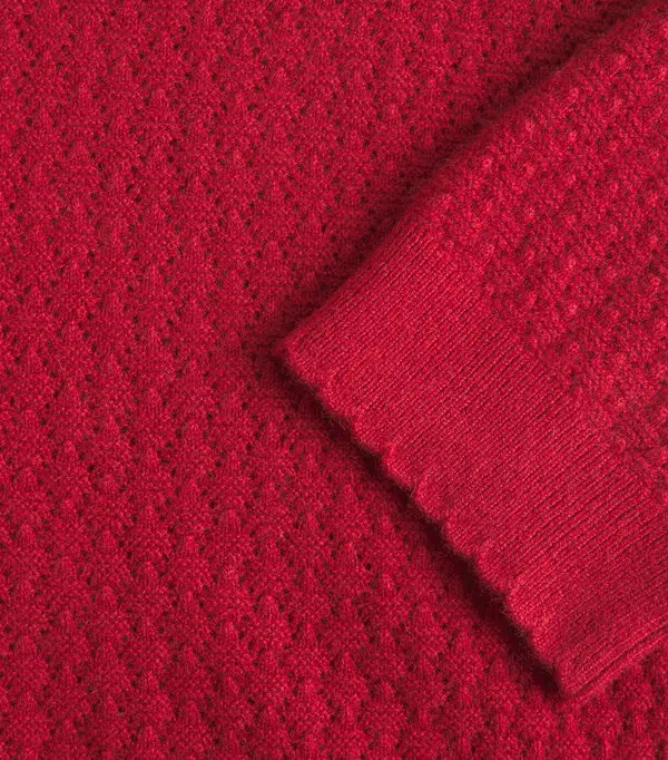FRAME Cashmere Pointelle The Gathered Honeycomb Sweater