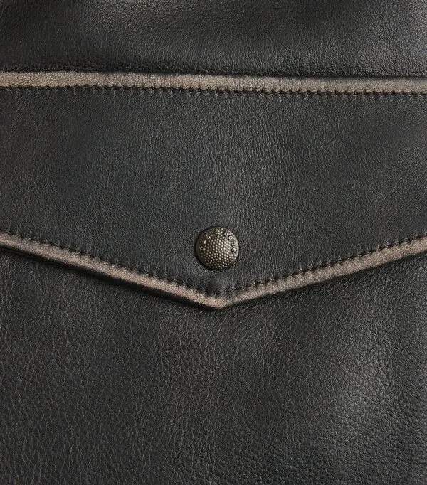Rag & Bone Leather Shearling-collar Bomber Jacket
