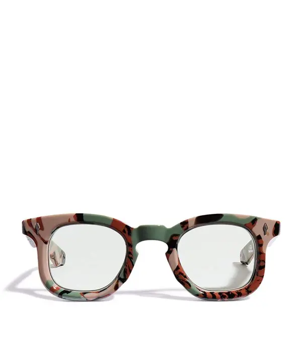JACQUES MARIE MAGE Devaux Square Frame Sunglasses - Red