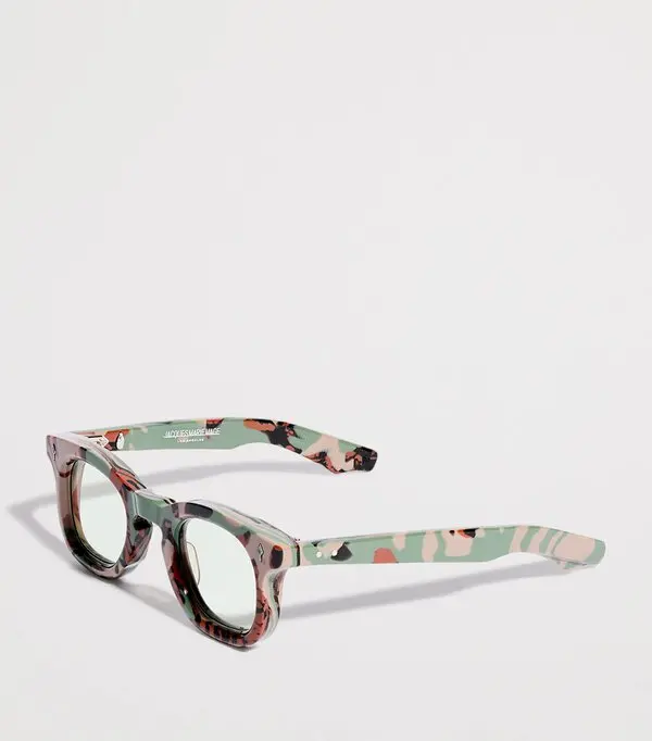 JACQUES MARIE MAGE Devaux Square Frame Sunglasses - Red