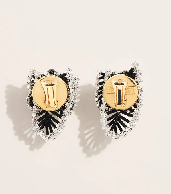 COPPOLA E TOPPO Crystal Foglie Clip Earrings