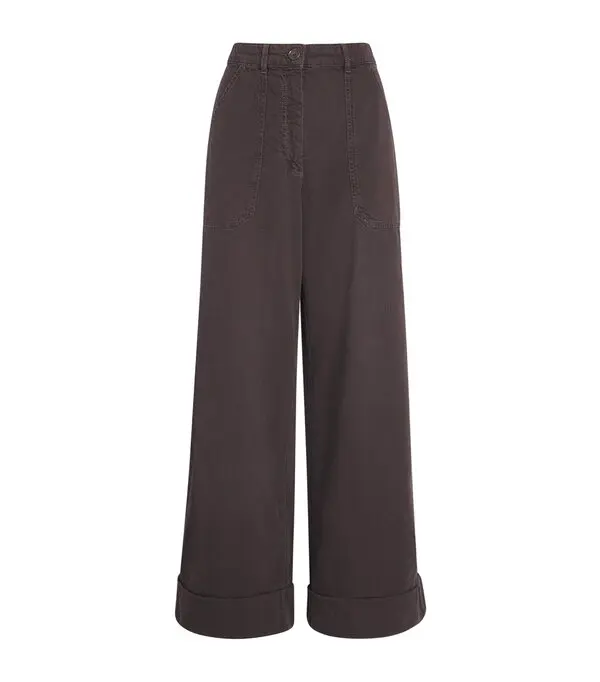 ME+EM Cotton Trainer Grazer Trousers - Brown