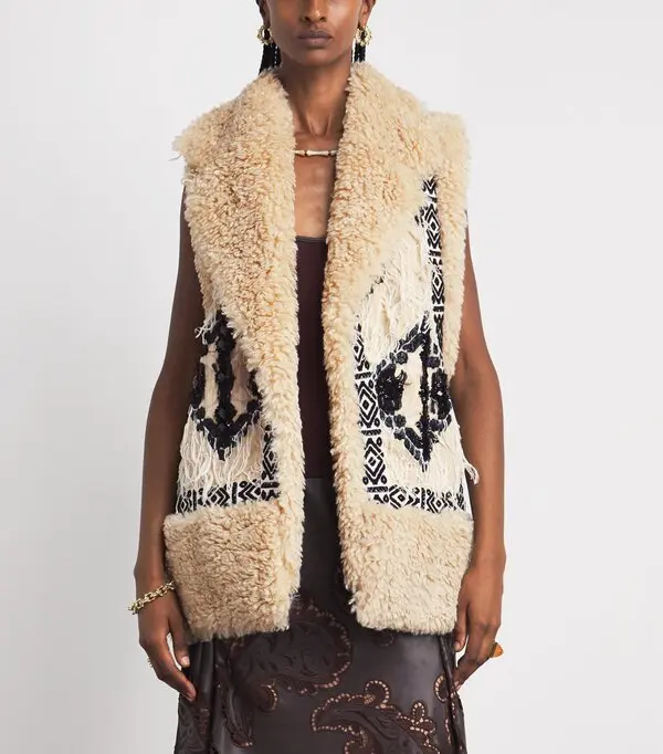 Johanna Ortiz Embroidered Fringed Gilet