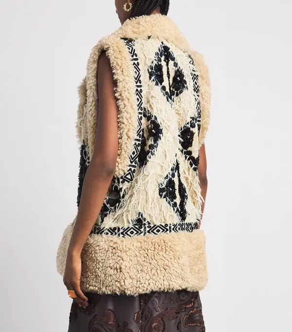 Johanna Ortiz Embroidered Fringed Gilet