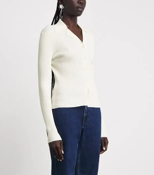 Theory Ribbed Polo Cardigan