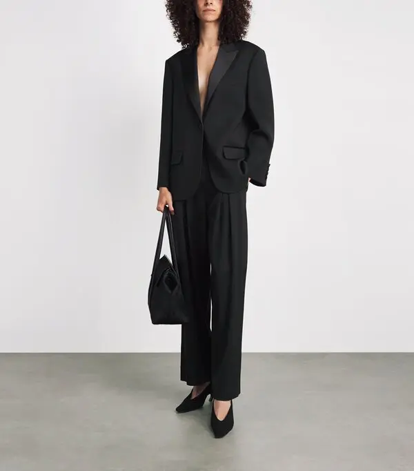 ME+EM Wool-blend Exaggerated Taper Tux Trousers