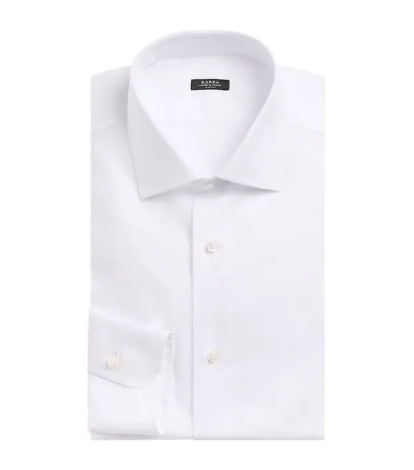 BARBA NAPOLI Cotton Poplin Slim Shirt